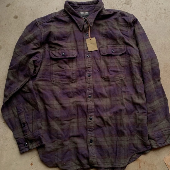 Filson | Shirts | Nwt Filson Vintage Flannel Work Shirt Black Green ...